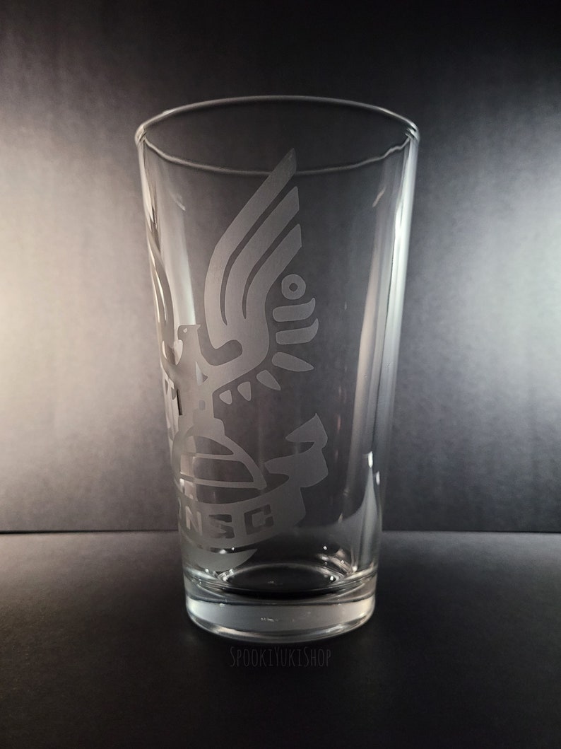 UNSC Halo Infinite Etched Glass Cup | Etsy