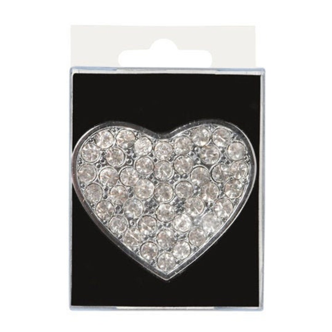 Rhinestone Heart Buckle for Bouquets 1.5" X 1.5" - Wedding Bouquet ...