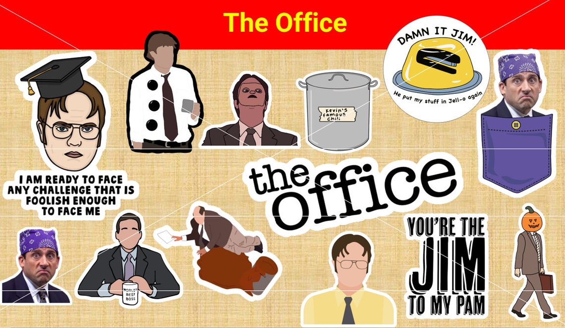 The Office PNG Stickers Digital Download | Etsy