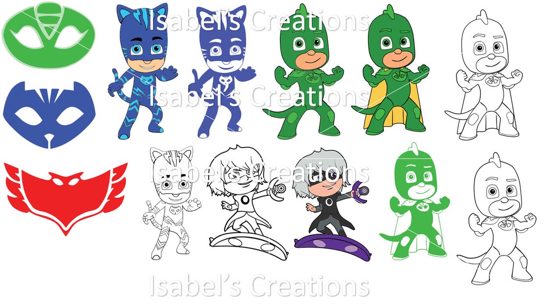 PJ Masks SVG PNG dfx Cut File | Etsy