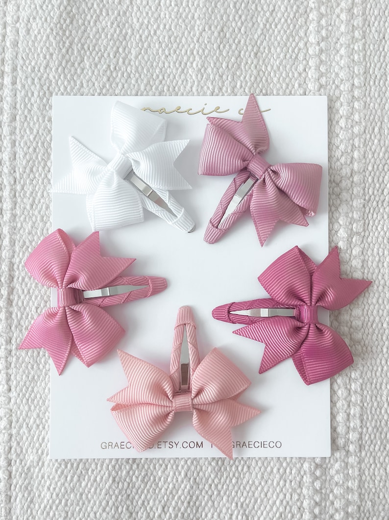 Pinwheel Ribbon Snap Clip Hair Bows, Spring Bows, Baby Hair Bows, Snap ...