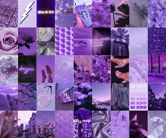 Aesthetic Purple Collage Kit | Etsy