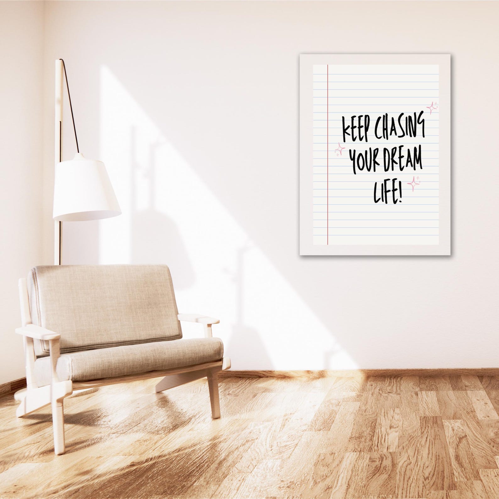 Motivational Print, Keep Chasing Your Dream Life Wall Art ...