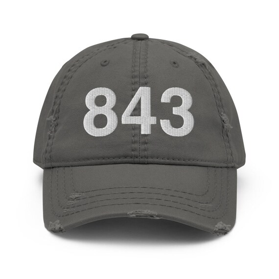 843 Charleston SC Area Code Distressed Dad Hat - Etsy