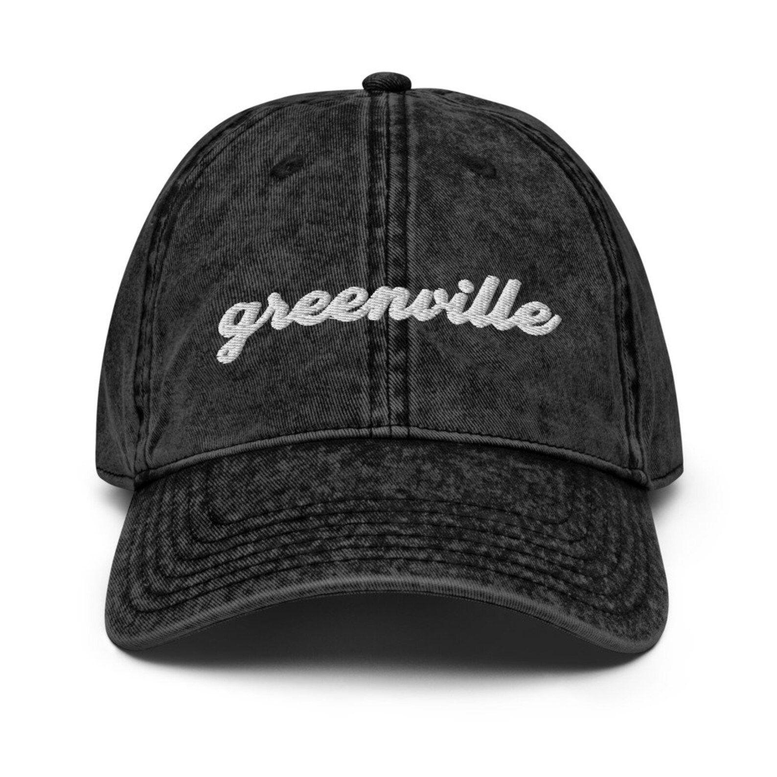 Script Cursive Greenville SC Faded Dad Hat - Etsy