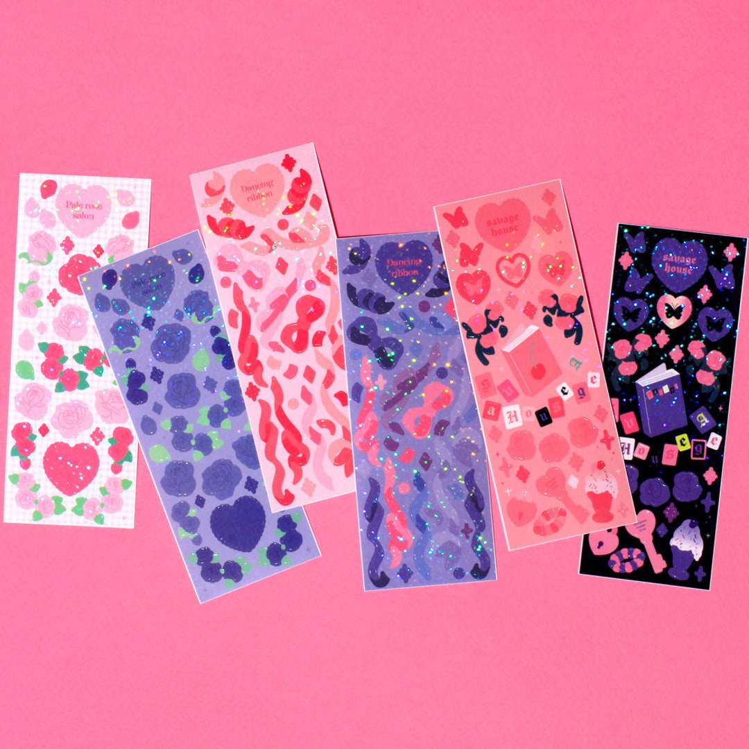 Set of 3 Holographic Deco Sticker Pack -sparkly Glitter Stickers ...