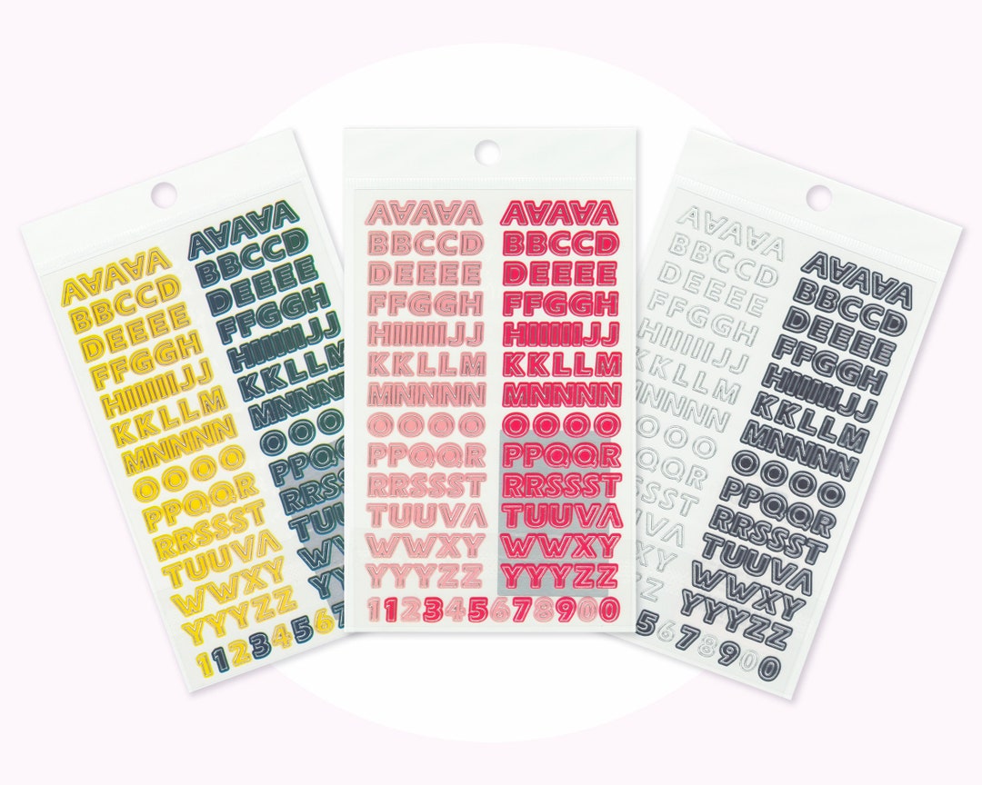 Silver Line Alphabet Stickers - Planner Stickers - Colorful Stickers ...