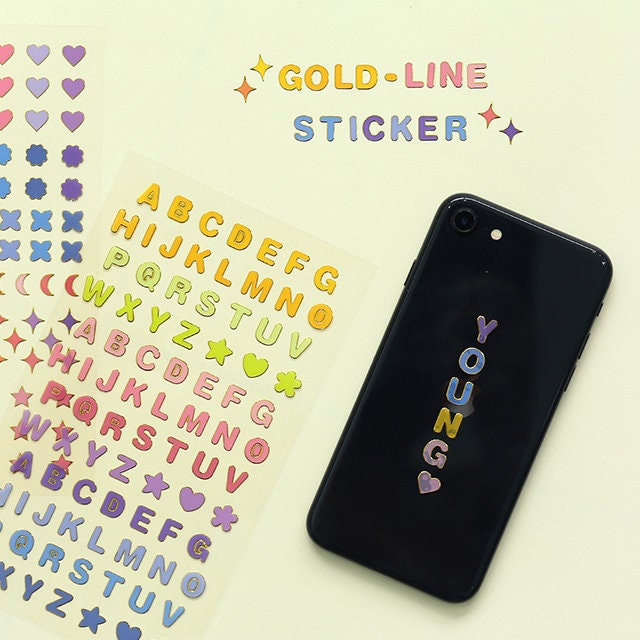 Basic Gold Line Deco Stickers - Planner Stickers - Gold Stickers ...