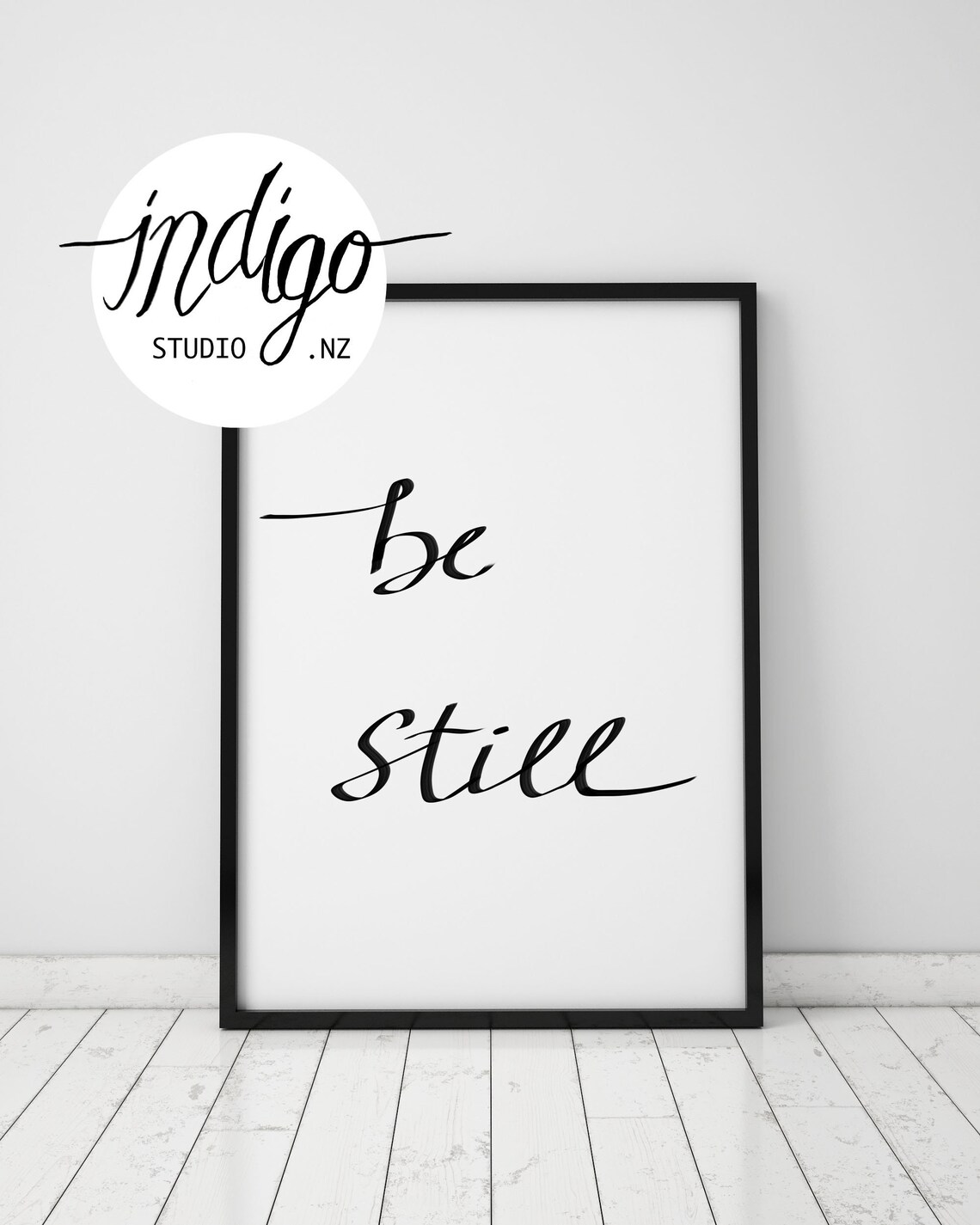 Be Still Calligraphy Print Digital Printable Wall Art Line - Etsy