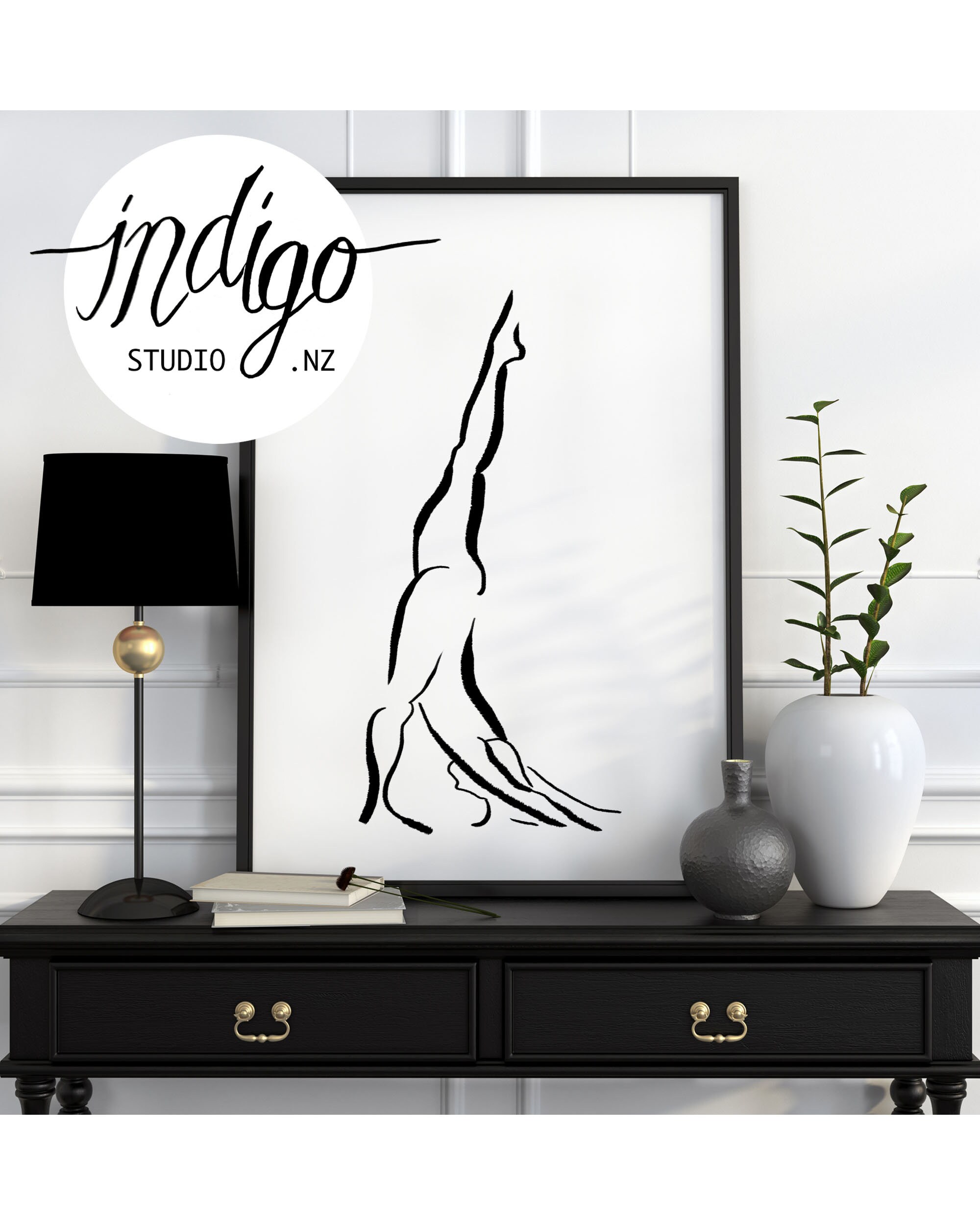 Vertical splits Line Drawing Print Digital printable wall | Etsy