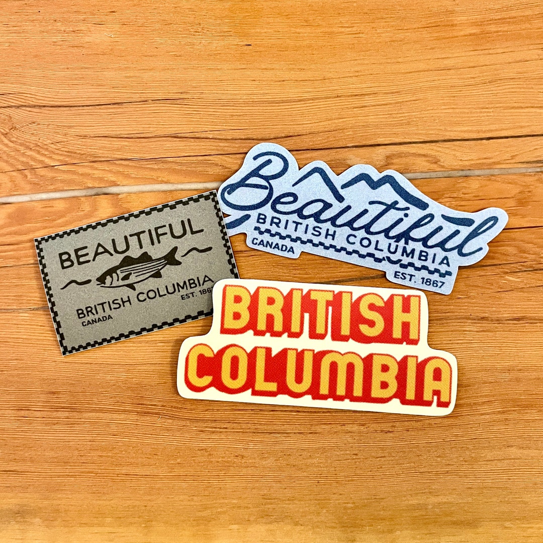 British Columbia 3 VINTAGE Sticker PACK - Pacific Northwest, Travel ...