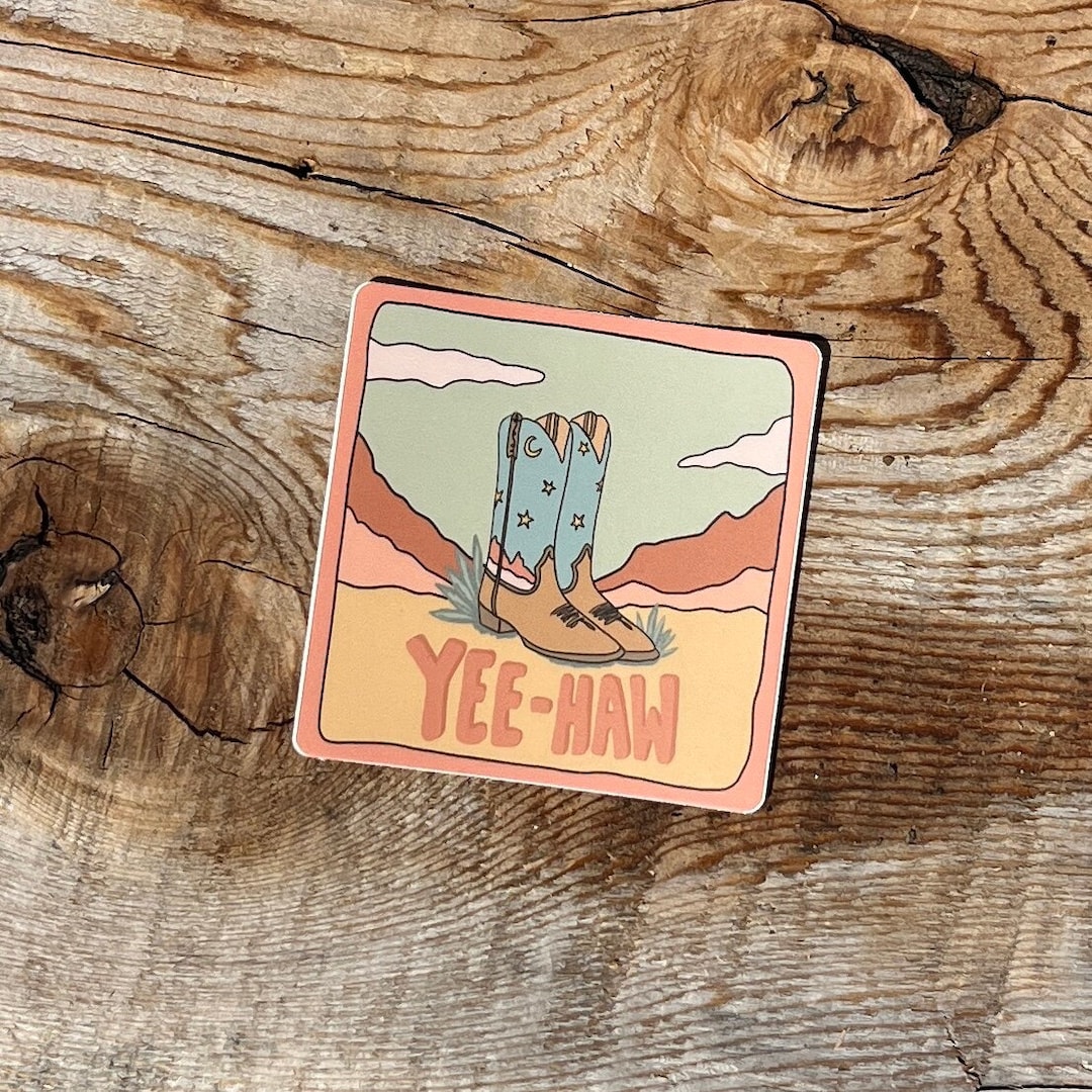 YEEHAW Cowboy Sticker / Cowboy Travel Sticker, Western Vinyl Sticker ...