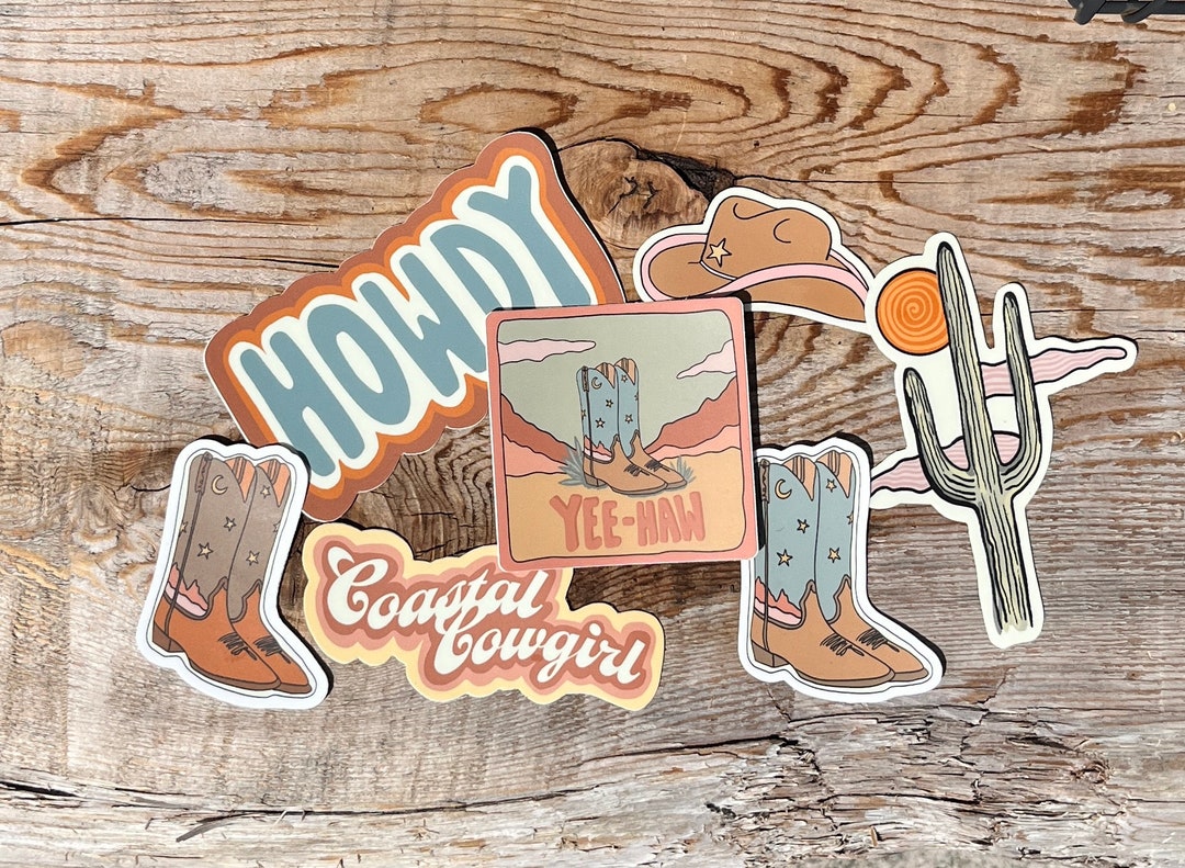 DESERT STICKER PACK - 7 Stickers, Cowboy Travel Sticker, Western Vinyl ...