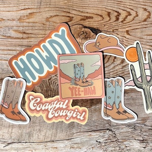DESERT STICKER PACK - 7 Stickers, Cowboy Travel Sticker, Western Vinyl ...