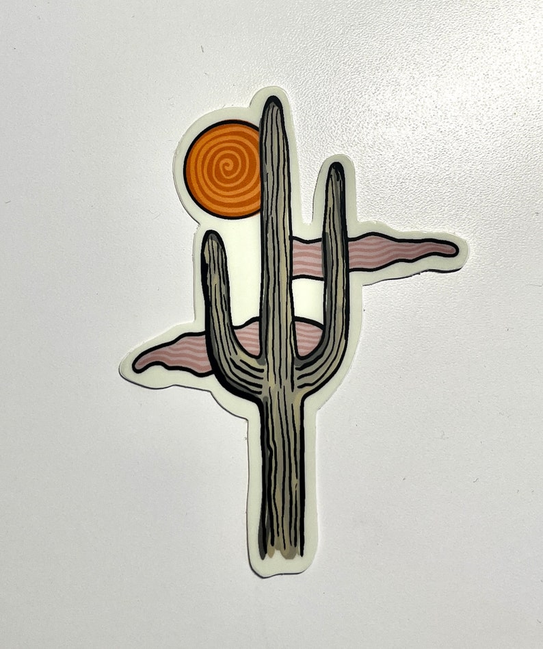 DESERT CACTUS Sticker / Cowboy Travel Sticker, Western Vinyl Sticker ...