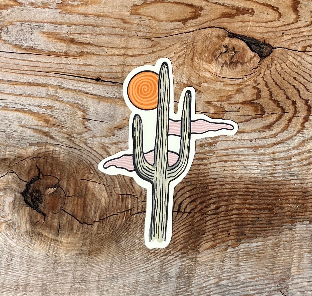 DESERT CACTUS - Sticker / Cowboy Travel Sticker, Western Vinyl Sticker ...