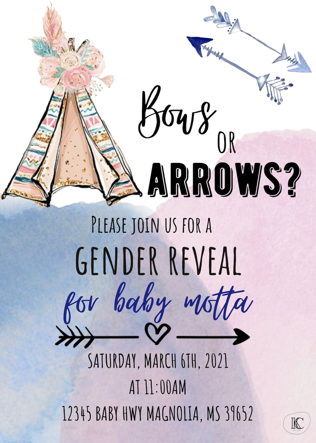 Bows or Arrows Gender Reveal DIGITAL DOWNLOAD - Etsy
