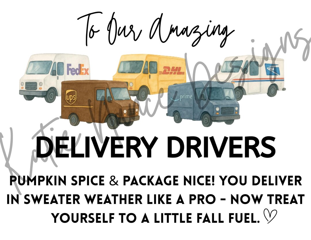 Printable Delivery Driver Holiday Theme Thank You Sign | Treat Station ...