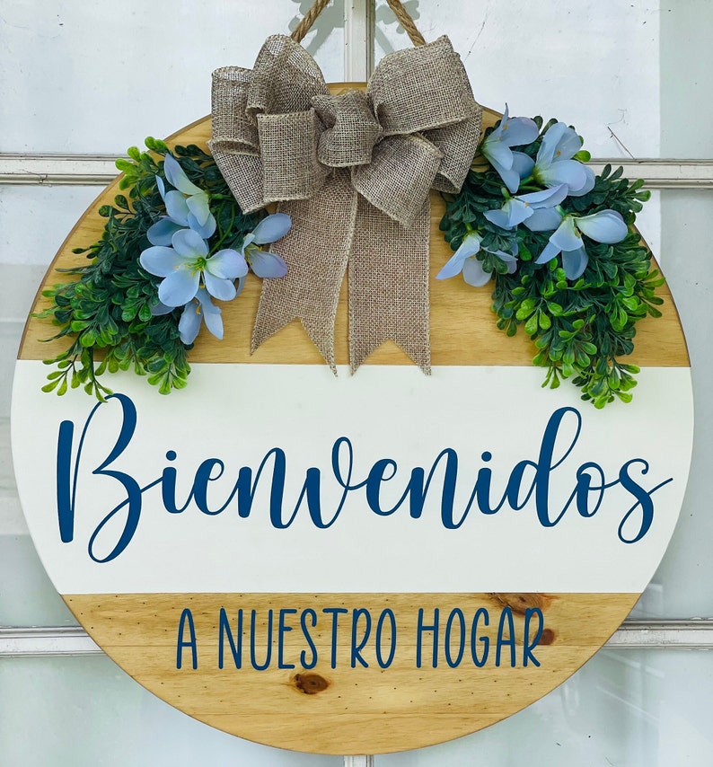 Bienvenidos a Nuestro Hogar | Spanish Sign | Espanol | Spanish Door ...