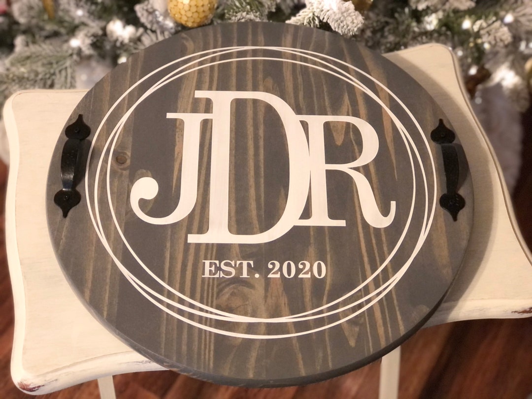 Custom Initial Monogram Wooden Tray - Etsy