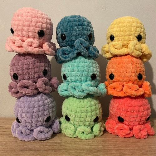 Crochet Velvet Octopus Plush - Etsy