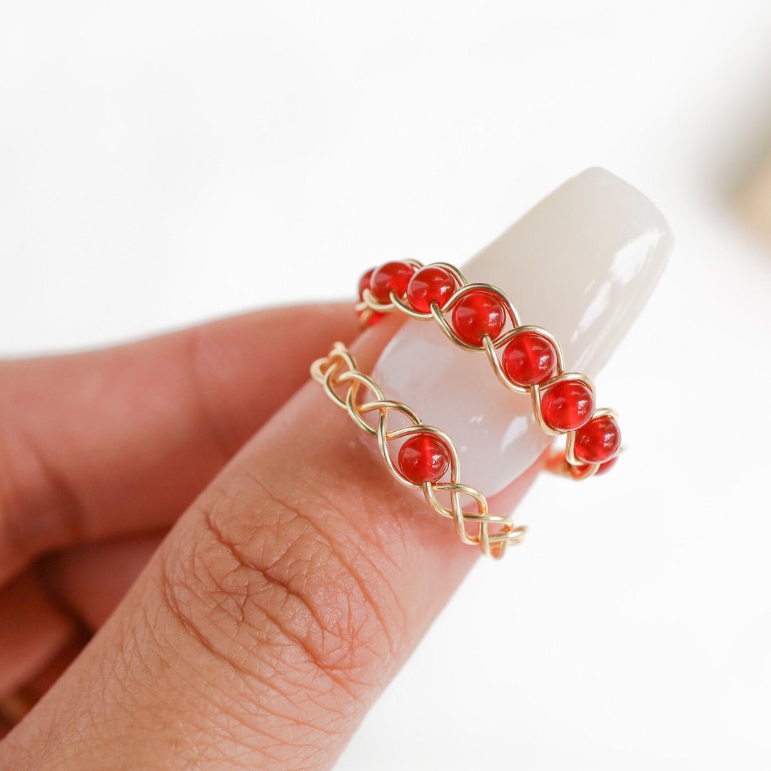 Natural Gemstone Crystal Rings for Women, Natural Gemstone Handmade ...