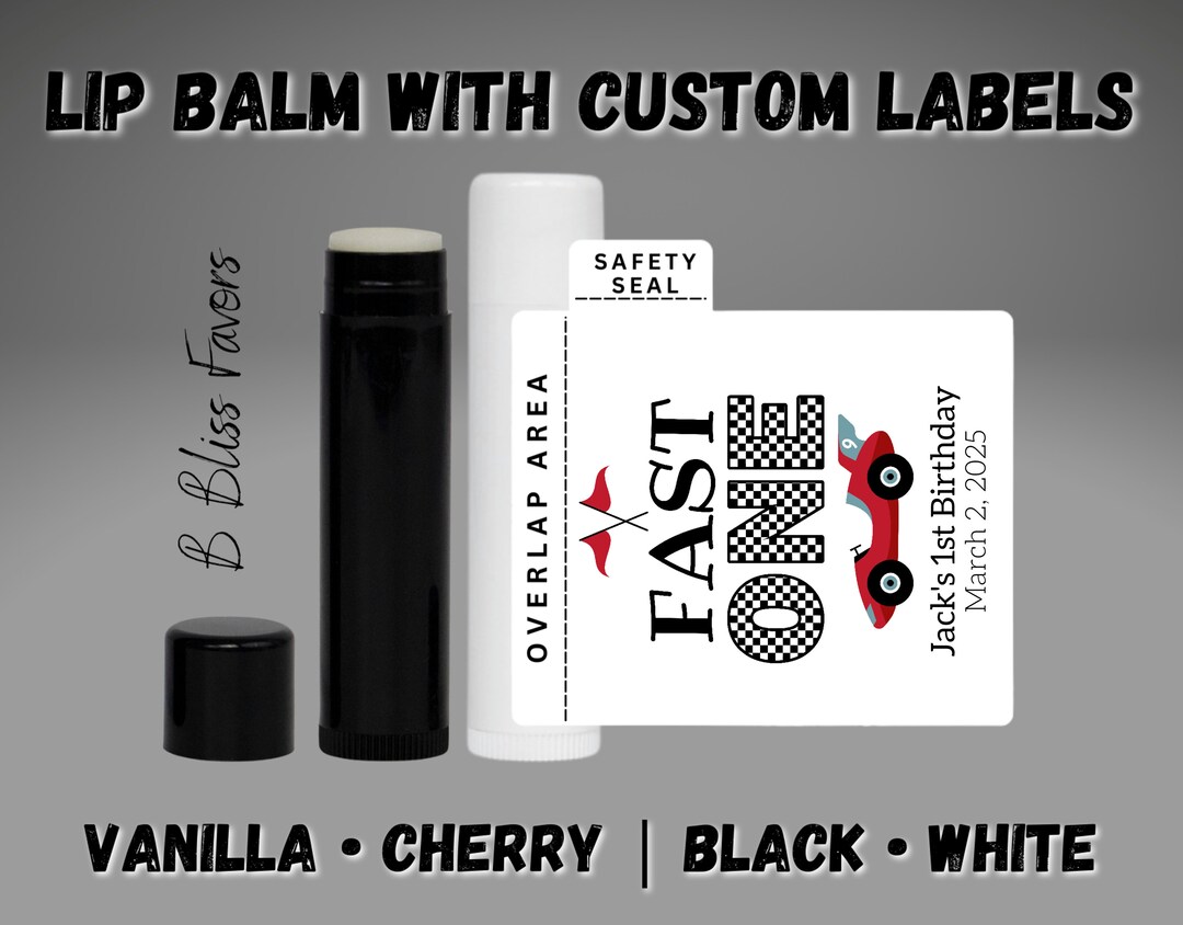 Fast ONE 1st Birthday Lip Balm Favors - PRE-ASSEMBLED - Vanilla or ...