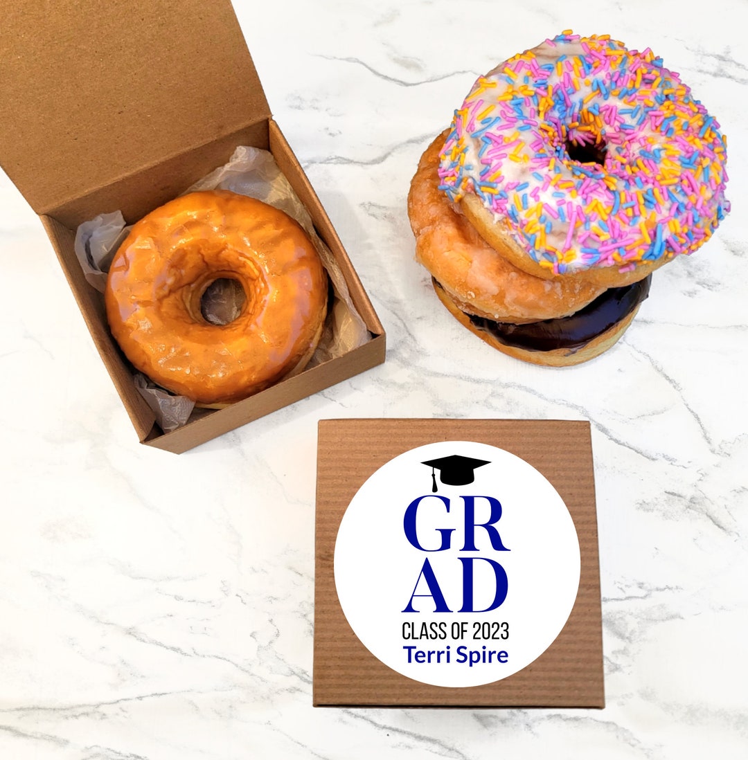 Graduation Party Donut Box Favors - Custom Graduation Donuts, Custom ...
