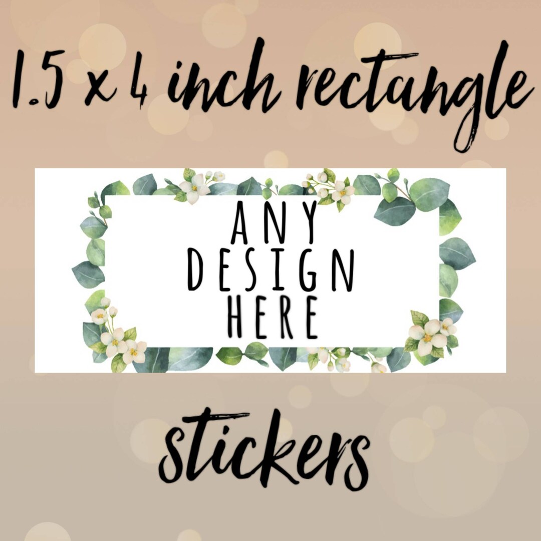 1.5 X 4 Inch RECTANGLE Stickers - Custom Labels, Custom Stickers, Logo ...
