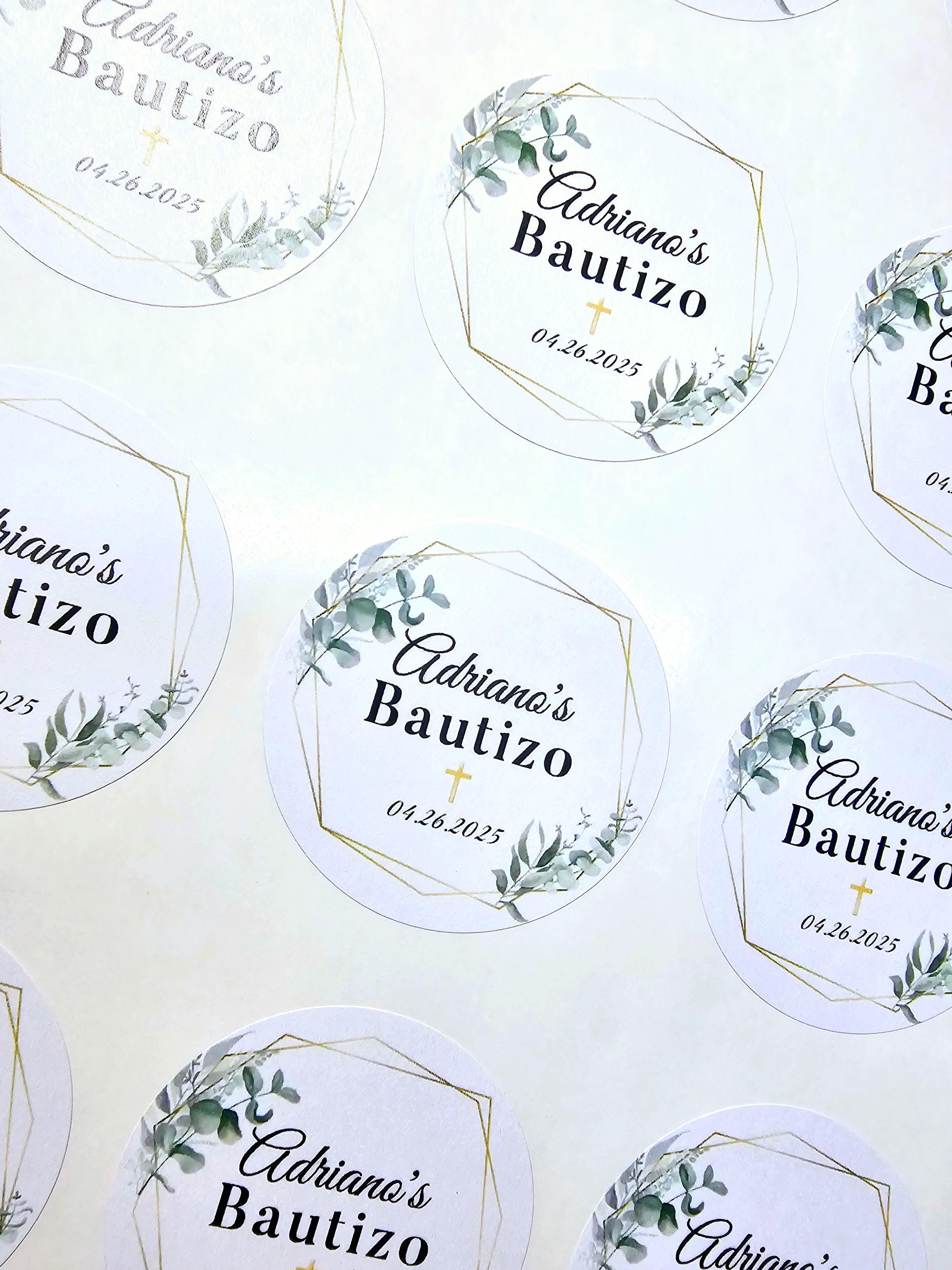 Baptism Stickers, Custom Favor Labels for Christenings, First Communion ...