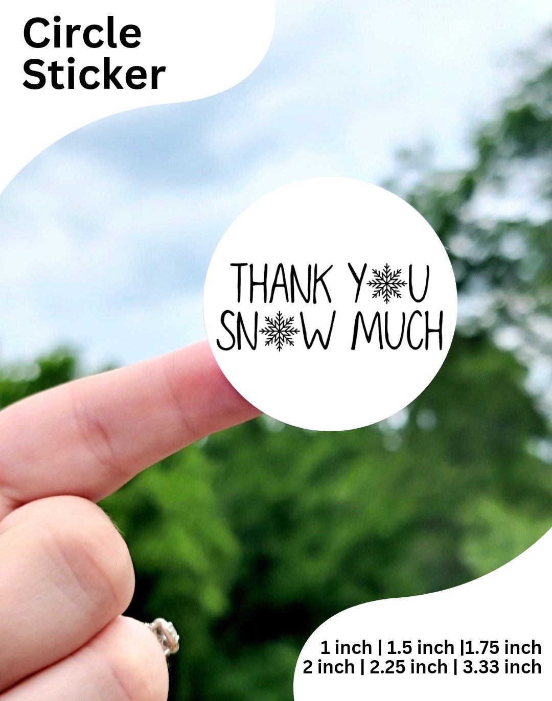 Thank You Snow Much Stickers - Custom Winter Thank You Gift Stickers ...
