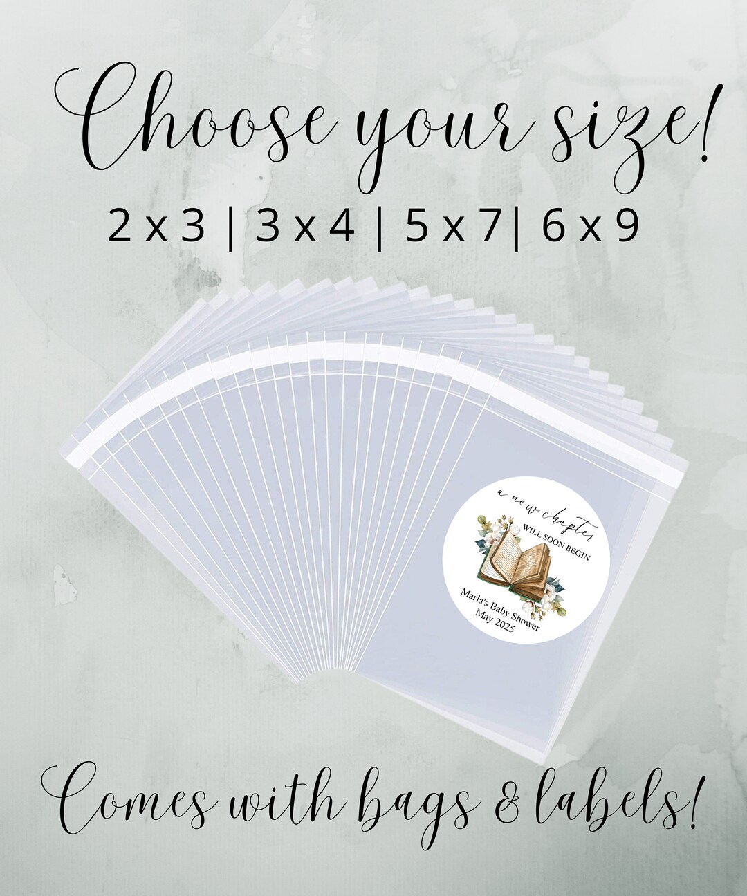 New Chapter Baby Shower Treat Bags - Bags & Labels - Self Seal ...