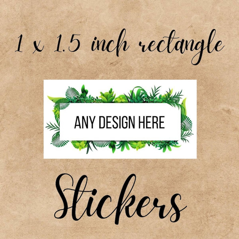 1 X 1.5 Inch RECTANGLE Stickers Custom Labels Custom - Etsy