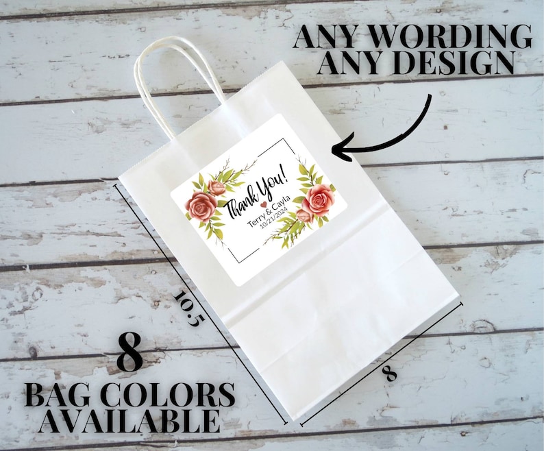 Wedding Gift Bags With Custom Stickers Gift Bags and Label - Etsy