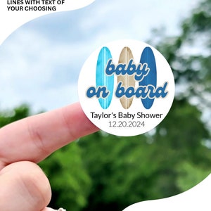 Blue Baby on Board Baby Shower Stickers - Custom Baby Shower Bulk ...