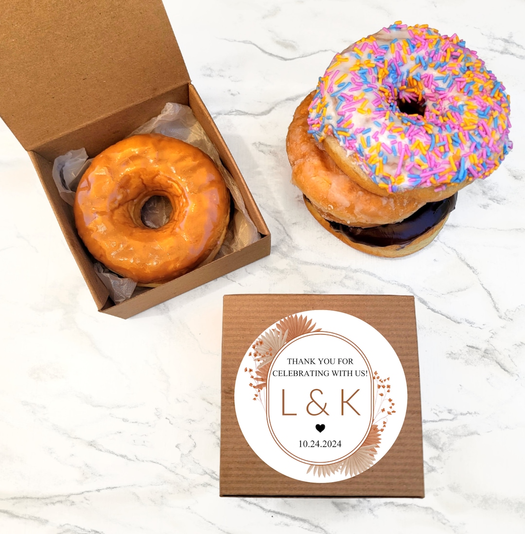 Terracotta Donut Box Favors - Burnt Orange Wedding Donuts, Custom Rust ...