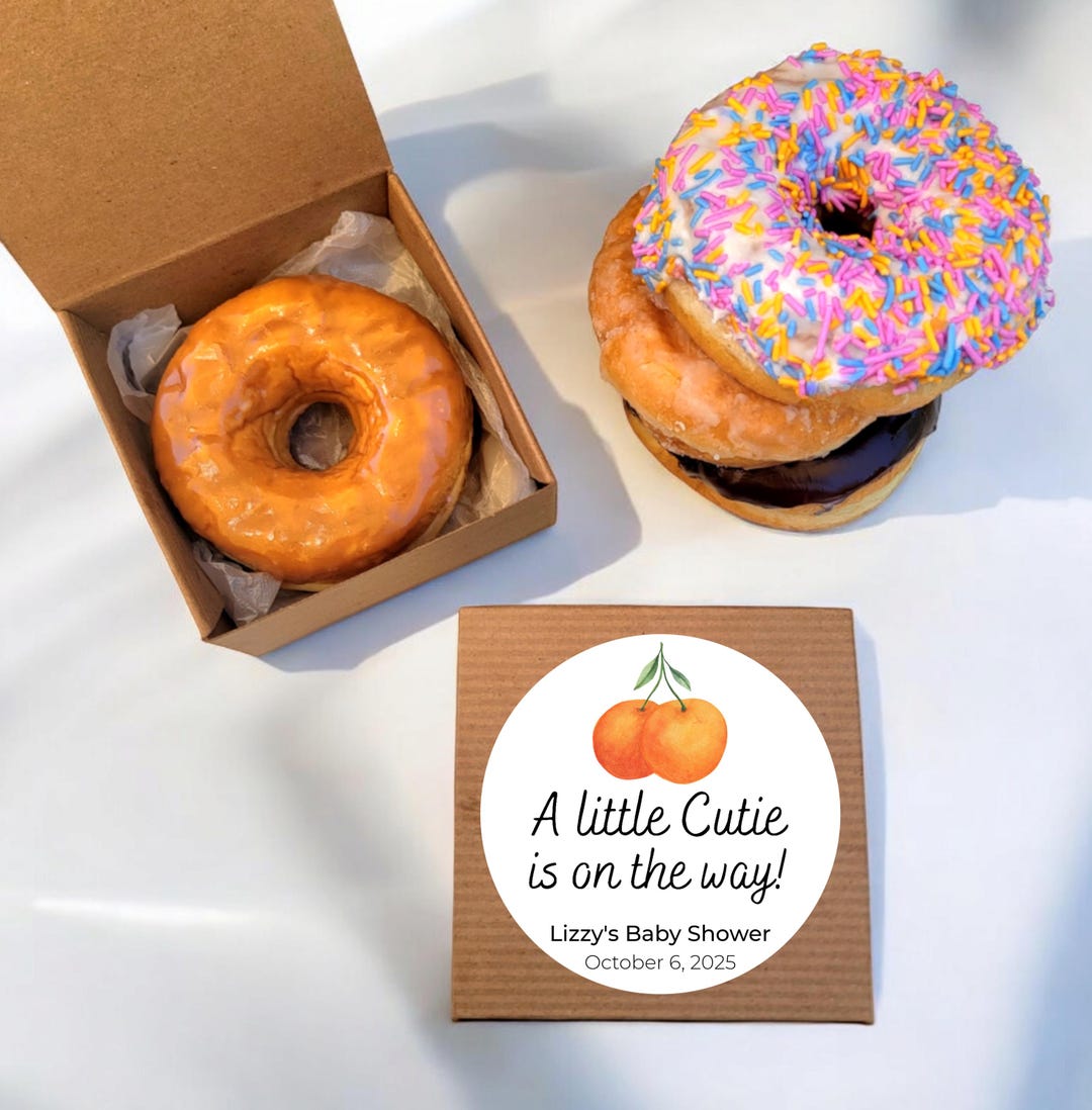 Little Cutie Baby Shower Donut Box - Thank You Gift Bulk Donut Favor ...