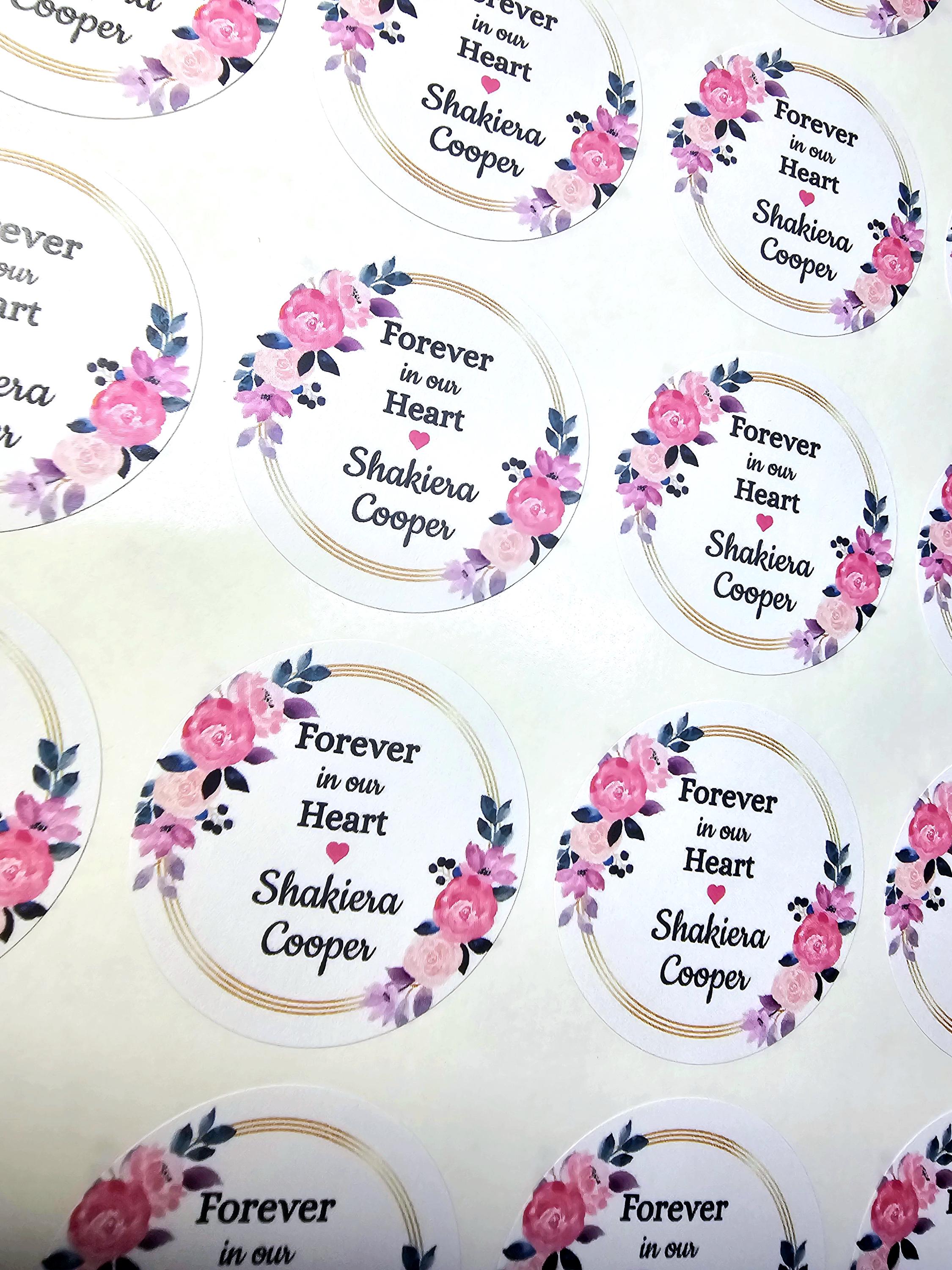 Memorial Stickers, Custom Labels for Celebration of Life, Funeral ...