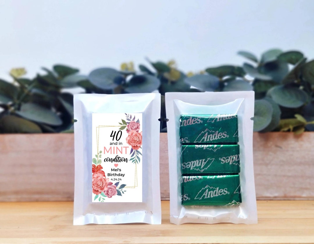 Birthday Andes Mint Chocolate Favors - Birthday Mints, Personalized ...