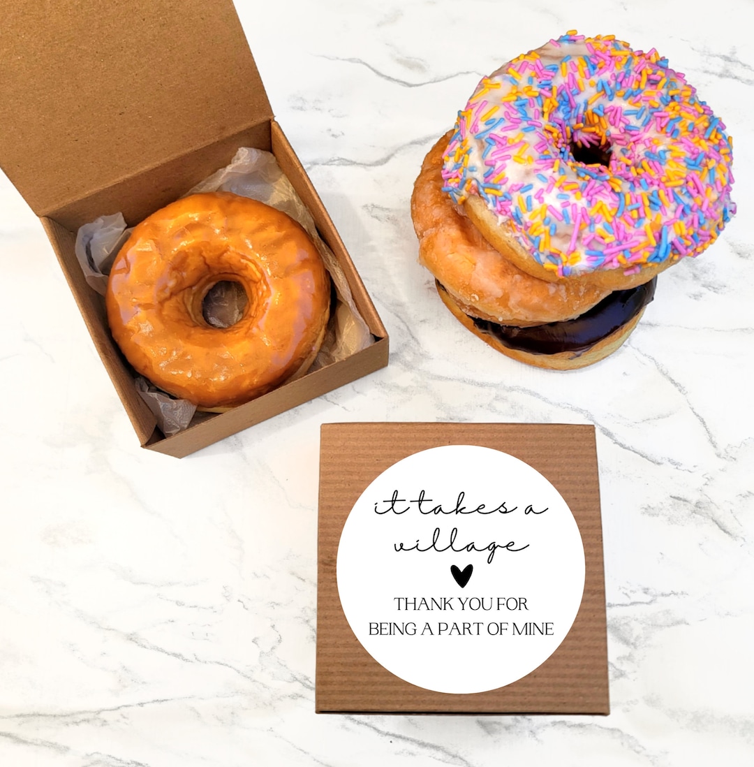It Takes A Village Donut Box - Thank You Gift, Coworker Gift, Custom ...