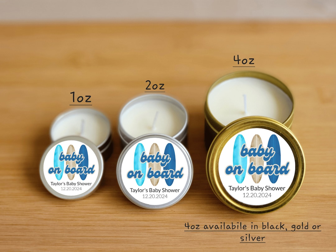 Baby on Board Baby Shower Candle Favors - FULLY ASSEMBLED - Custom ...