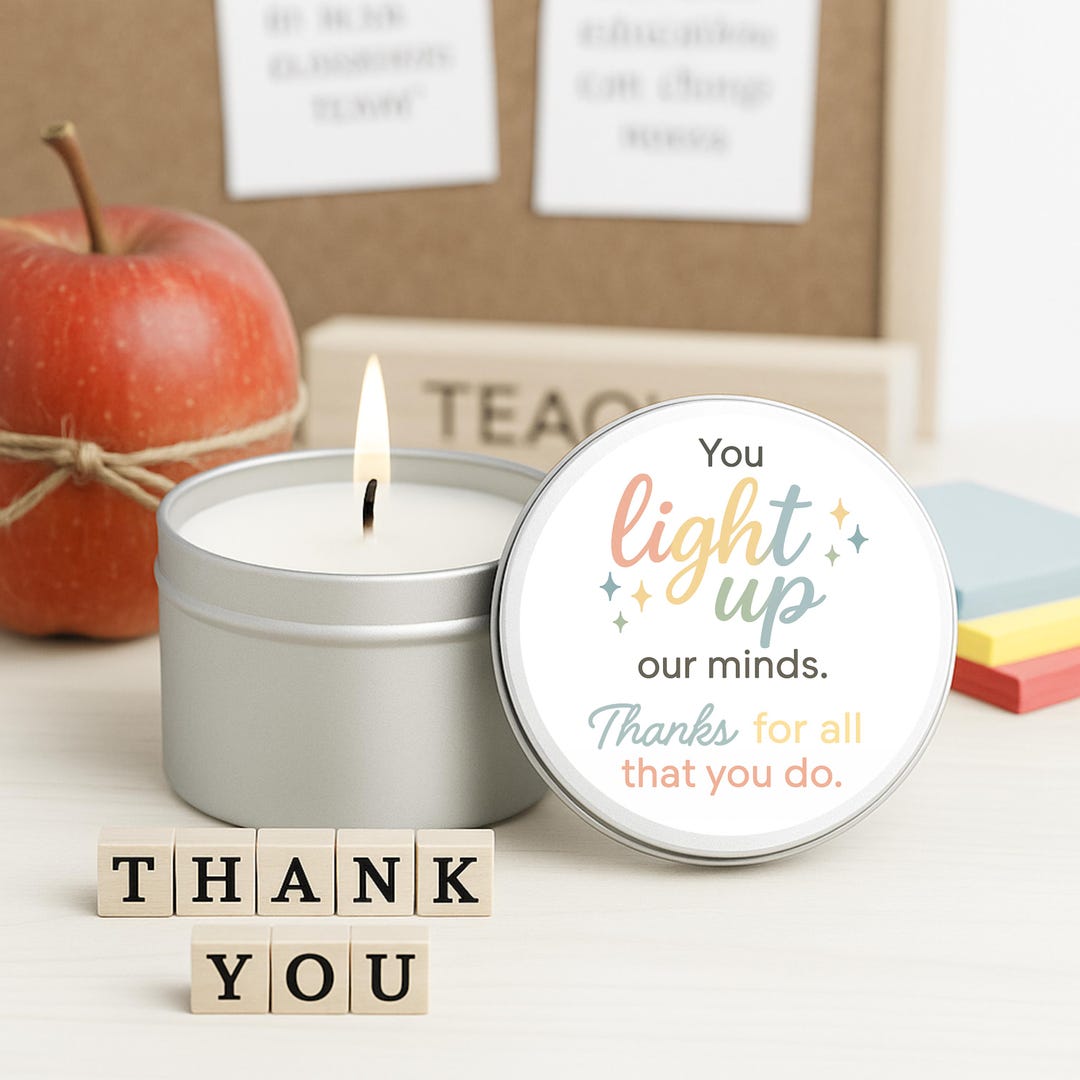 You Light up Our Minds Candle, Teacher Appreciation Gift, Preschool ...