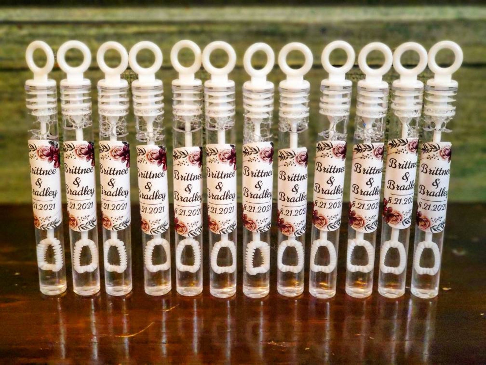 Bubble Favors Custom Labels & Filled Bubble Wand Wedding Reception Send ...