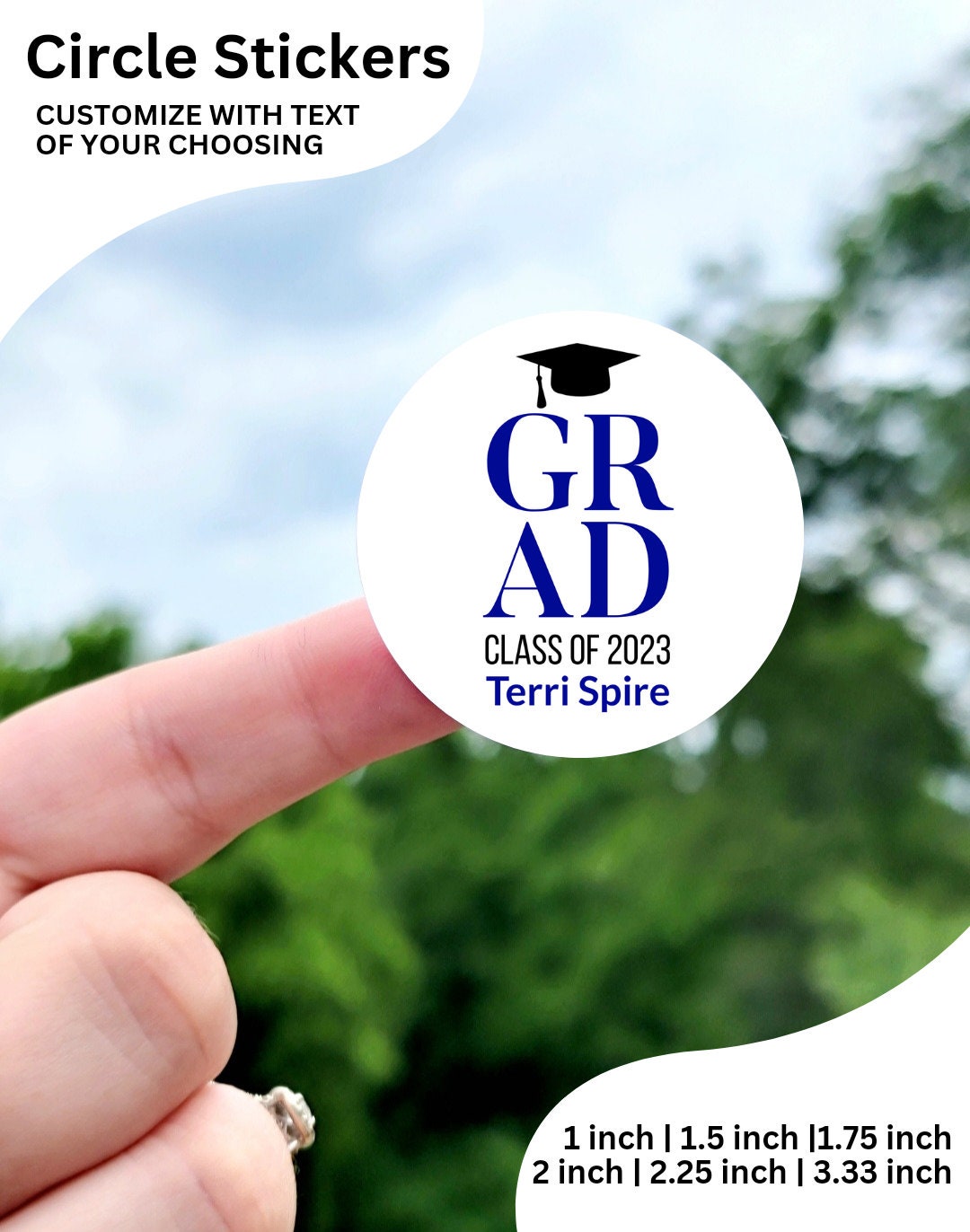 Graduation Stickers - Custom Grad Party Labels, Class of 2025 Stickers ...