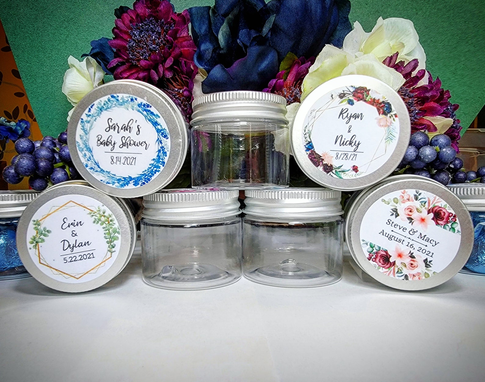 Mini Jar Favors Custom Jar Labels Empty Jars With Lids DIY - Etsy