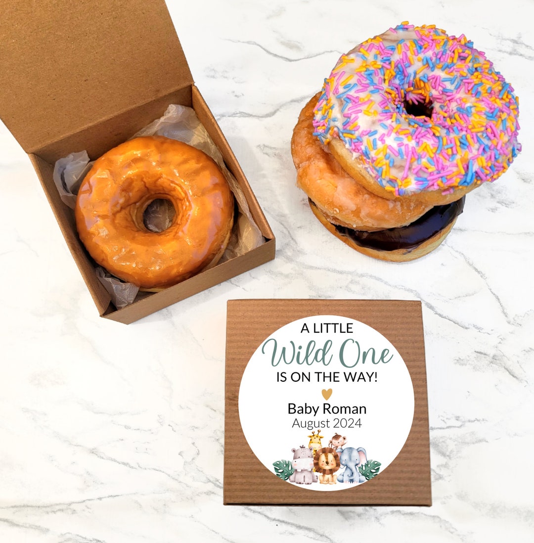 A Little Wild One [boy] Donut Box Favors - Custom Jungle Baby Shower ...