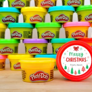 Merry Christmas Play Dough Favors - Winter Party Play Doh Favors ...