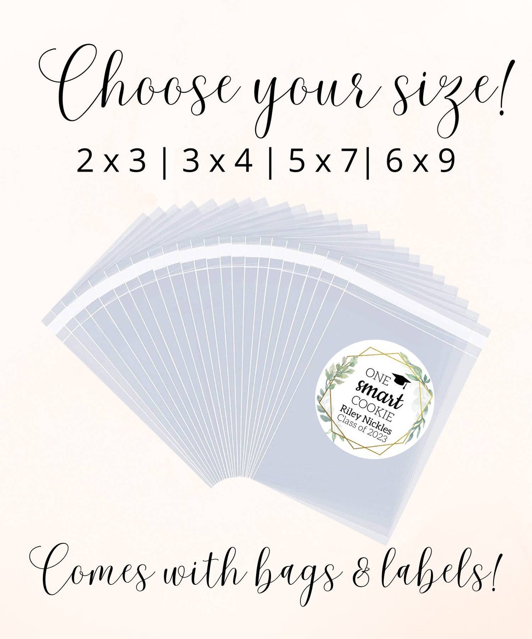 One Smart Cookie Treat Bag Favors - Graduation Cookie Bags, Custom ...