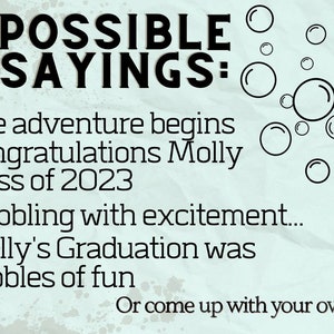 Graduation Bubble Favors - Custom Labels & Filled Bubble Wand - Grad ...