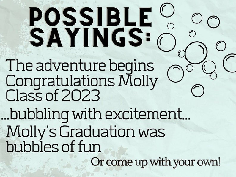 Graduation Bubble Favors Custom Labels & Filled Bubble Wand - Etsy
